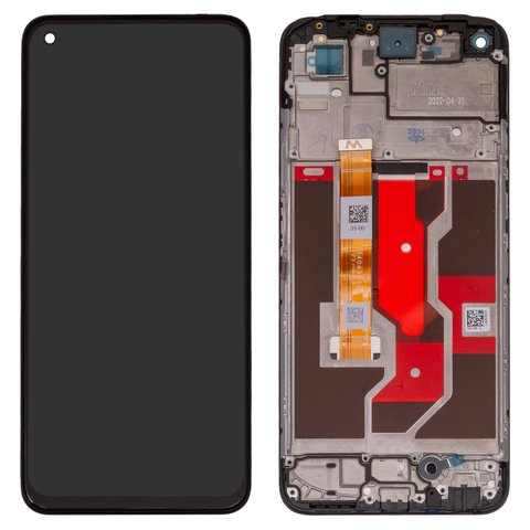 LCD compatible with Oppo A96 4G, (black, with frame, Original (PRC ...
