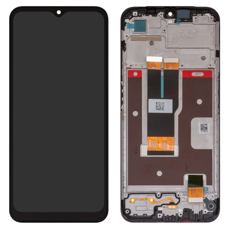 LCD compatible with Realme C31, (black, with frame, High Copy, RMX3501 ...
