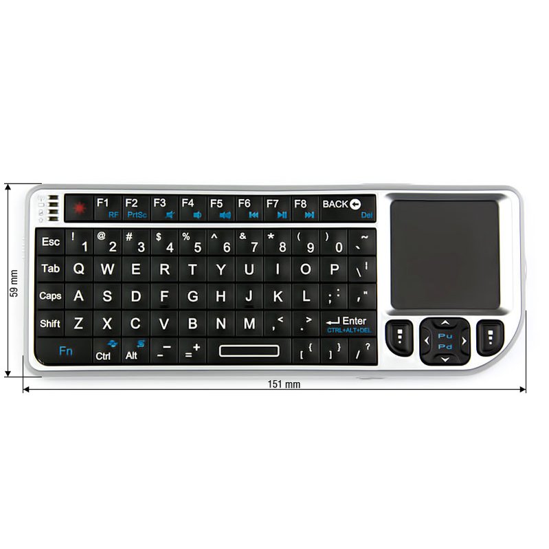 Wireless Ultra Mini Keyboard with Touchpad (Silver) - GsmServer