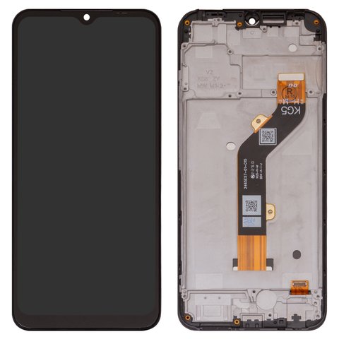 LCD compatible with Tecno Spark Go (2022), (black, with frame, Original ...